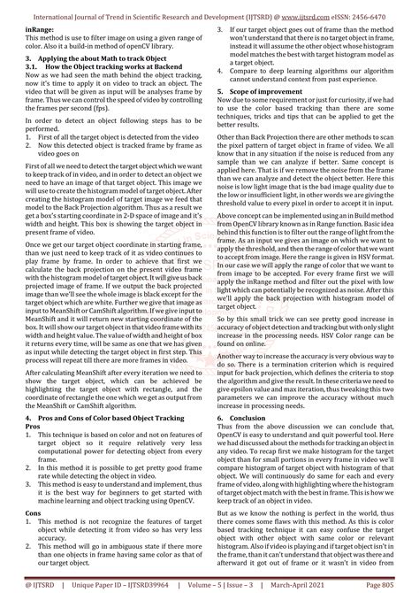 Color Based Object Tracking With Opencv A Survey Pdf