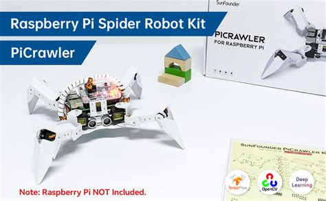 sunfounder picrawler ai 機器人套組 適用於 raspberry pi、機器人帽子、相機模組