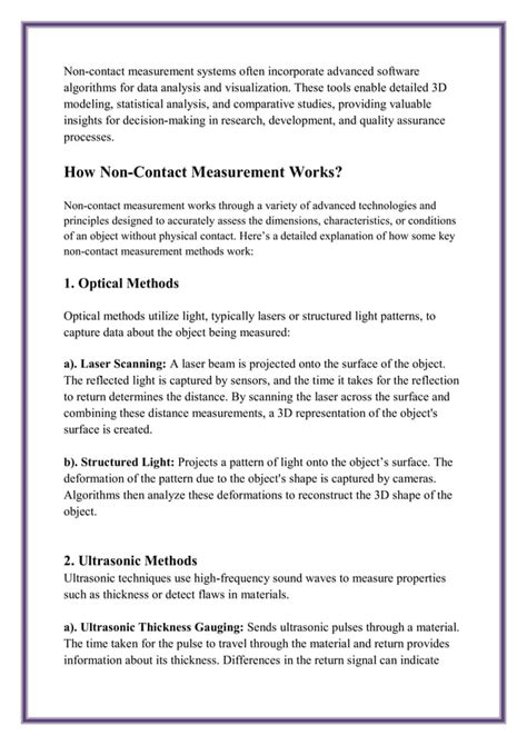 What Is Non Contact Measurement Importance Working And Devices Pdf