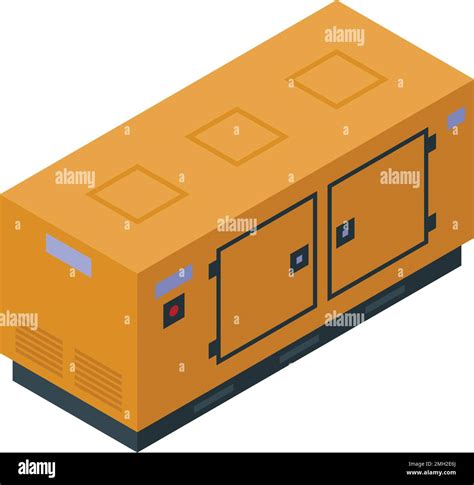 Yellow Generator Icon Isometric Vector Power Energy Industrial Gas