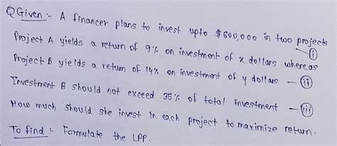 Answered Formulate But Do Not Solve The Following Exercise As A Linear