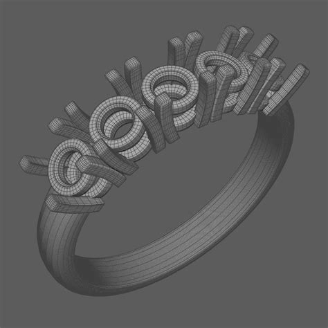 다섯 돌 반지 3d 모델 25 Stl Obj Ma Free3d