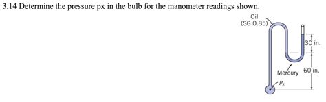Solved 314 Determine The Pressure Px In The Bulb For The