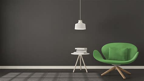 스칸디나비아 미니멀 한 배경 청어뼈 천연 쪽모이 세공 마룻바닥의 테이블과 펜던트 램프가있는 녹색 안락 의자 인테리어 디자인 거실에 대한 스톡 사진 및 기타 이미지 Istock