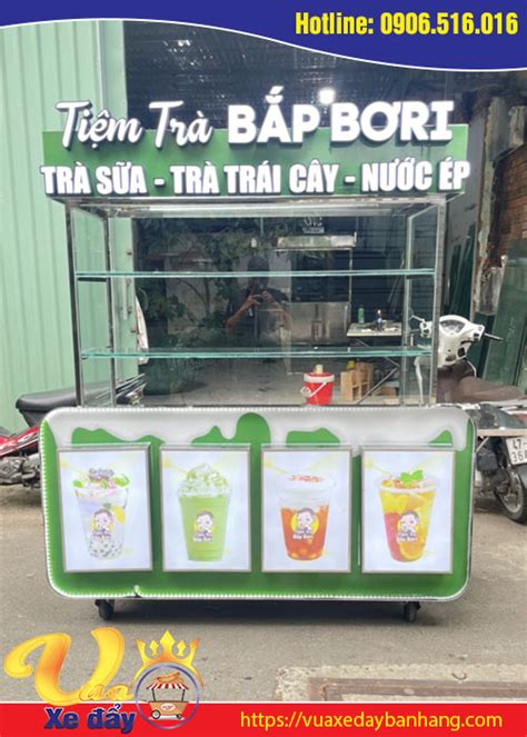 Xe Trà Sữa Nước ép 1m4x60x1m95 Vua Xe Đẩy Bán Hàng