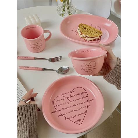 Jual Temaruma Aecha Piring Pink Korean Aesthetic Mangkok Korea