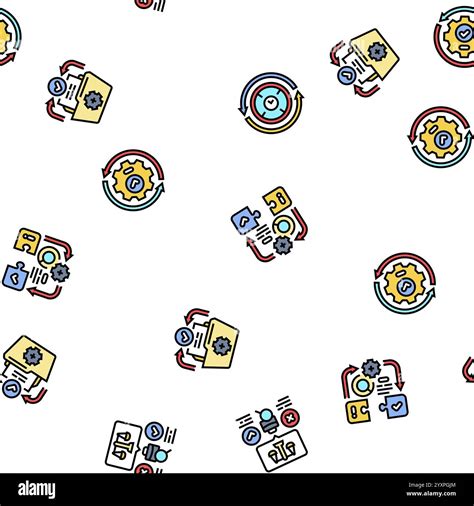 Business Process Efficiency Seamless Pattern Vector Stock Vector Image And Art Alamy