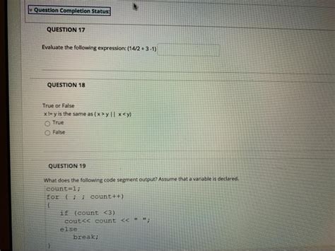 Solved Question Completion Status QUESTION 17 Evaluate The Chegg Com