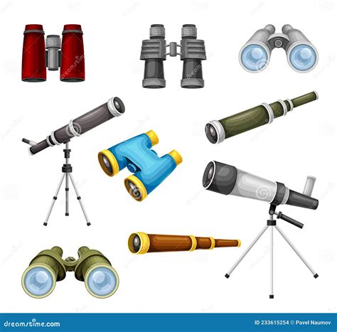 Conjunto De Instrumentos ópticos Modernos E Antigos Ilustração Do