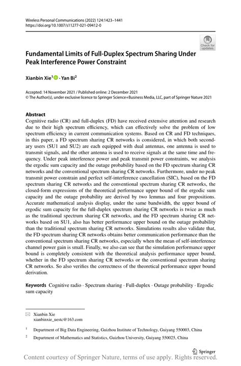 Fundamental Limits Of Full Duplex Spectrum Sharing Under Peak