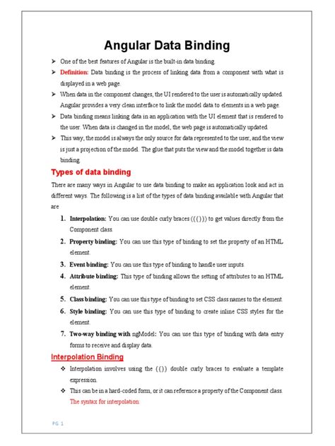 Angular Databindings Materials Pdf
