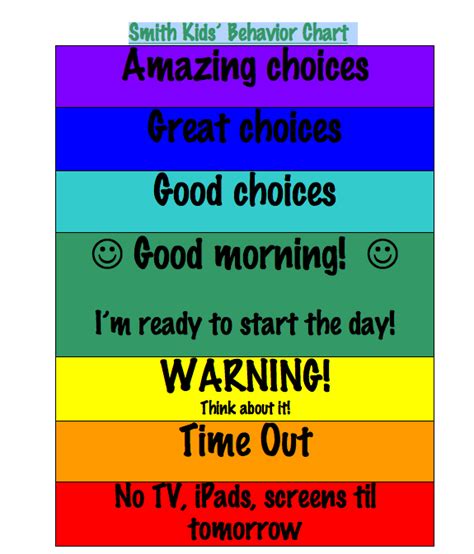 Free Printable Color Behavior Charts Printable And Enjoyable Learning