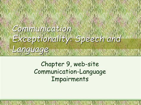 Ppt Communication Exceptionality Speech And Language Powerpoint Presentation Id 9184997