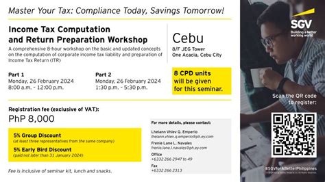 Sgv And Co On Linkedin Sgv Cebu Invites You To Join Our Income Tax Computation And Return…
