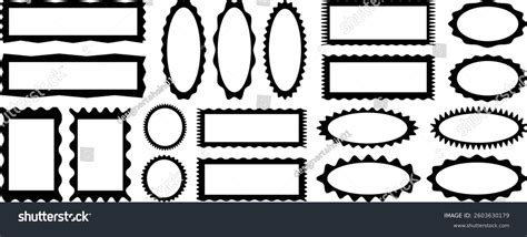 Scallop Edge Border Frame Set Collection Stock Vector Royalty Free 2603630179 Shutterstock