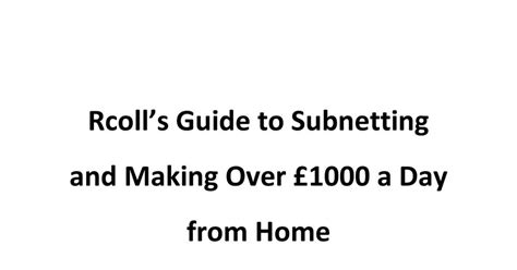Simple Guide To Easy Subnetting Ccna
