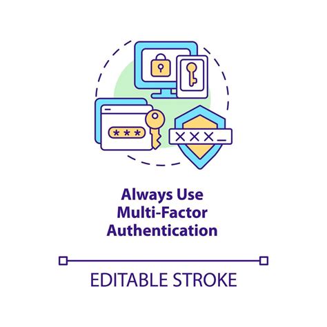 Use Multi Factor Authentication Concept Icon Account Security Logins Safety Abstract Idea Thin