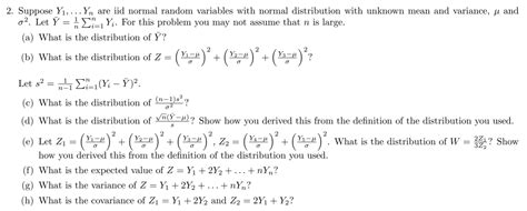 Solved 2 2 2 O σ O N I 2 Suppose Y1 Yn Are Iid