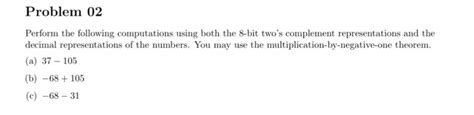 solved perform the following computations using both the