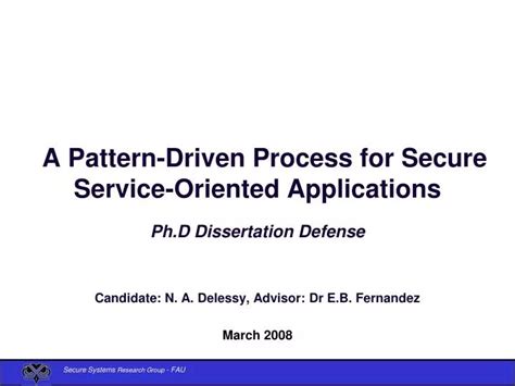 Ppt A Pattern Driven Process For Secure Service Oriented Applications
