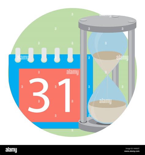 Time Concept Icon Vector Hourglass And Calendar Illustration Stock