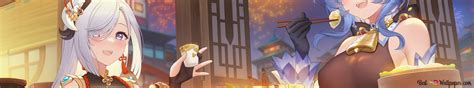 Dinner Party Ganyu Shenhe Genshin Impact K Wallpaper Download