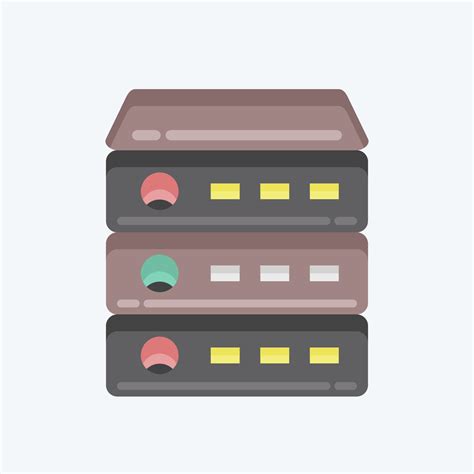 Icon Server Suitable For Computer Components Symbol Flat Style Simple Design Editable Design