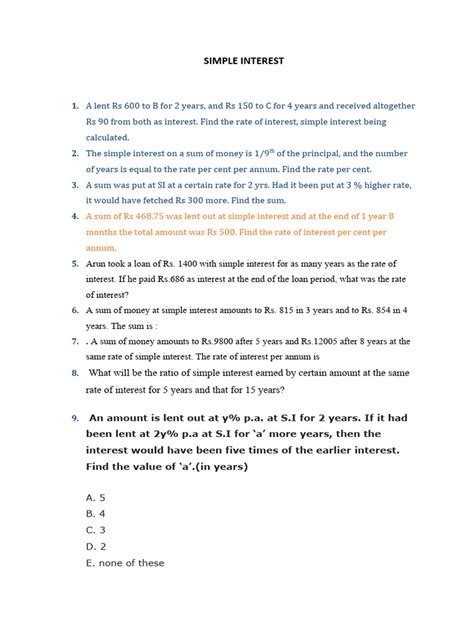 simple interest pdf interest interest rates