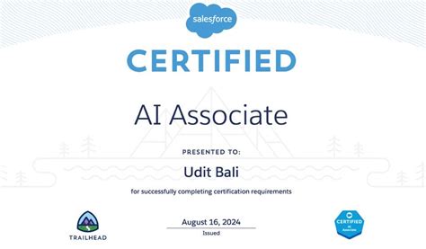 Udit Bali On Linkedin Salesforce Aicertification Trailhead