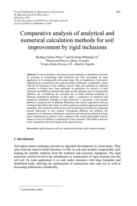 pdf comparative analysis of analytical and numerical calculation