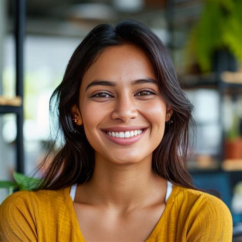 Premium Photo A Smiling Indian Woman Face Closeup