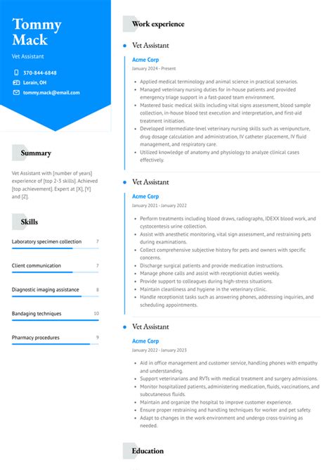 10 Vet Assistant Resume Examples That Work