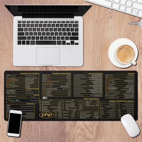 Php Cheat Sheet Desk Mat For Programmers Developer Desk Accessories T Coworker Quick Key