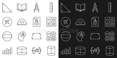 Set Line Geometric Figure Calculator Drawing Compass Protractor Pi Symbol Triangle Math And