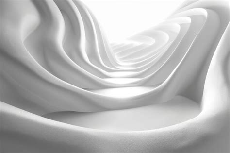Abstract White Curved Architectural Design Premium Ai Generated Image