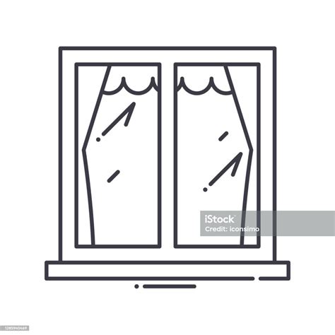 클린 윈도우 아이콘 선형 격리 된 그림 얇은 선 벡터 웹 디자인 기호 흰색 배경에 편집 가능한 스트로크와 개요 개념 기호 가사 집안일에 대한 스톡 벡터 아트 및 기타 이미지