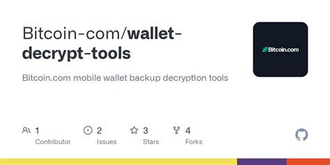 GitHub Bitcoin Wallet Decrypt Tools Bitcoin Mobile Wallet Backup Decryption Tools
