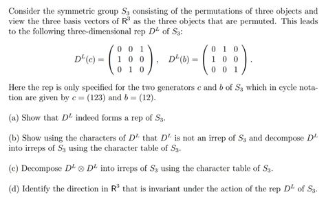 Solved Consider The Symmetric Group S3 Consisting Of The