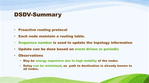 Destination Sequenced Distance Vector Routing Dsdv Pptx