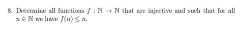 solved 8 determine all functions f n n that are injective