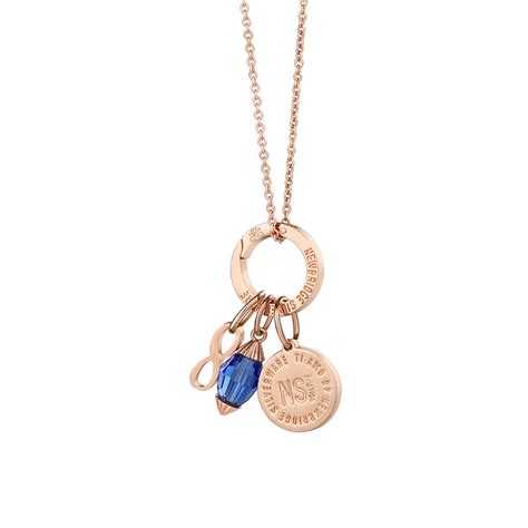 September Birthstone Pendant Rose Gold Newbridge Silverware