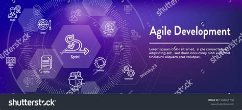 Agile Scrum Process Development Icon Set Stock Vector Royalty Free