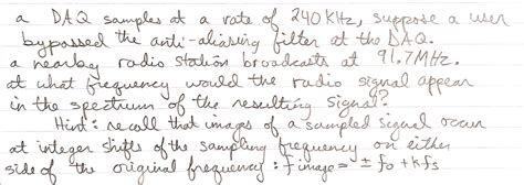 solved a daq samples at a rate of 240 kitz suppose a user