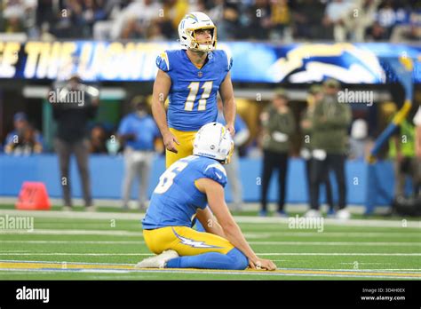 Los Angeles Chargers Place Kicker Cameron Dicker 11 Prepares For A Kick During The Second Half
