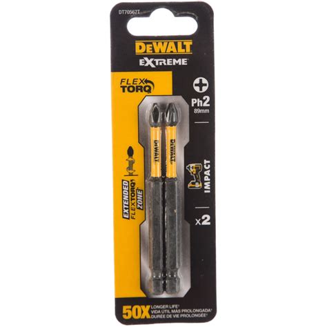 Биты ударные IMPACT Torsion Ph2, 89мм, 2шт. DEWALT DT70567T - выгодная ...