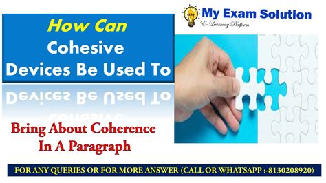 How Can Cohesive Devices Be Used To Bring About Coherence In A Paragraph My Exam Solution