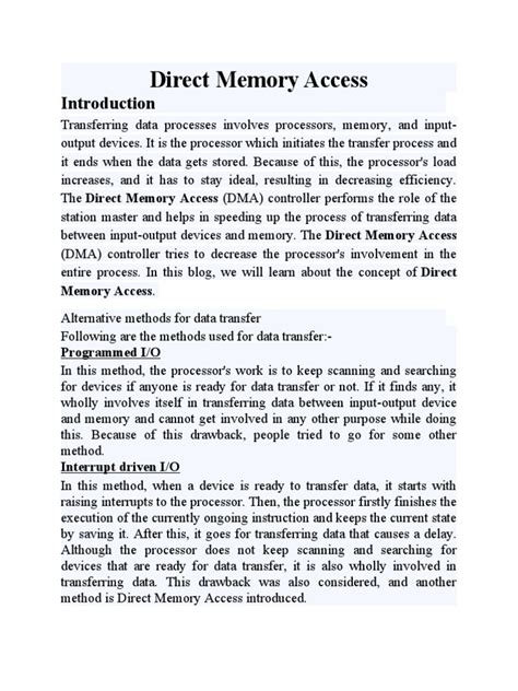 direct memory access download free pdf input output computer architecture