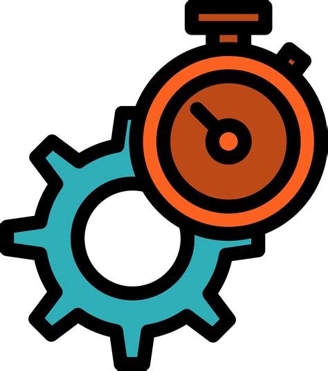 Timer Time Gear Setting Watch Flat Color Icon Vector Icon Banner