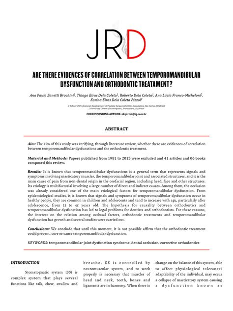 Are There Evidences Of Correlation Between Temporomandibular