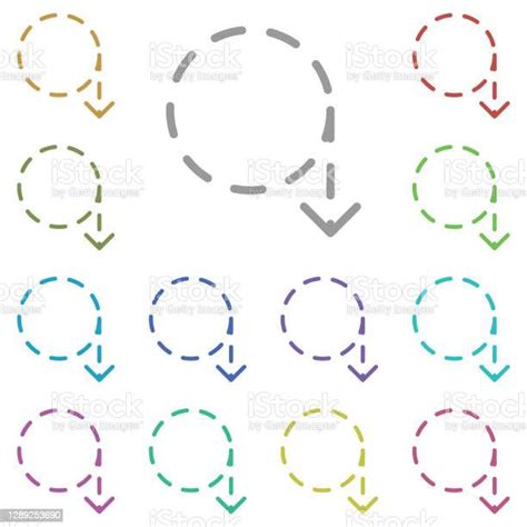 화살표 원형 아이콘 간단한 얇은 선 흰색 배경에 Ui 및 Ux 웹 사이트 또는 모바일 응용 프로그램에 대해 설정 화살표 아이콘의 윤곽 벡터 요소 0명에 대한 스톡 벡터 아트